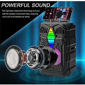 CZRXLLGD Bluetooth Speaker, IPX5 Waterproof Speaker with HD Sound, RGB Multi-Colors Rhythm Lights, Up to 8H Playtime, TWS Pairing, Portable Wireless Speakers for Home, Party