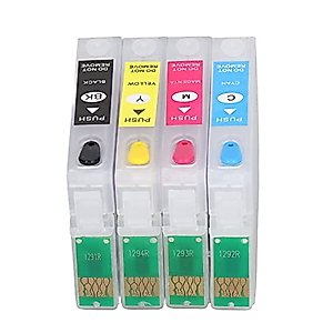 Hilitand 4 Colors Printer Ink Cartridge Office Use Printing Accessory Part Printer Ink Cartridge for Photo Paper Document (T1251/T1252/T1253/T1254)