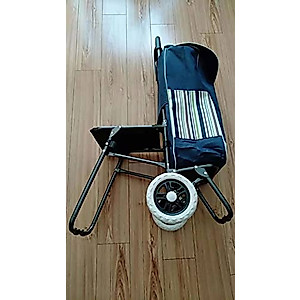 Cart with Seat Multi Function Trolley (Size: 22" * 12" * 8") for Shopping Travelling Casual Fishing