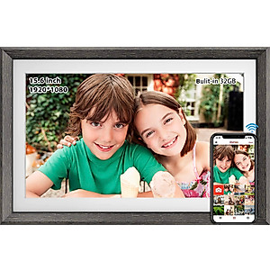 FRAMEO 15.6 Inch 32GB WiFi Digital Photo Frame 1920 * 1080 IPS FHD Touch Screen Smart Digital Picture Frame, Wall Mountable, Auto-Rotate, Share Moments Instantly via Frameo App from Anywhere