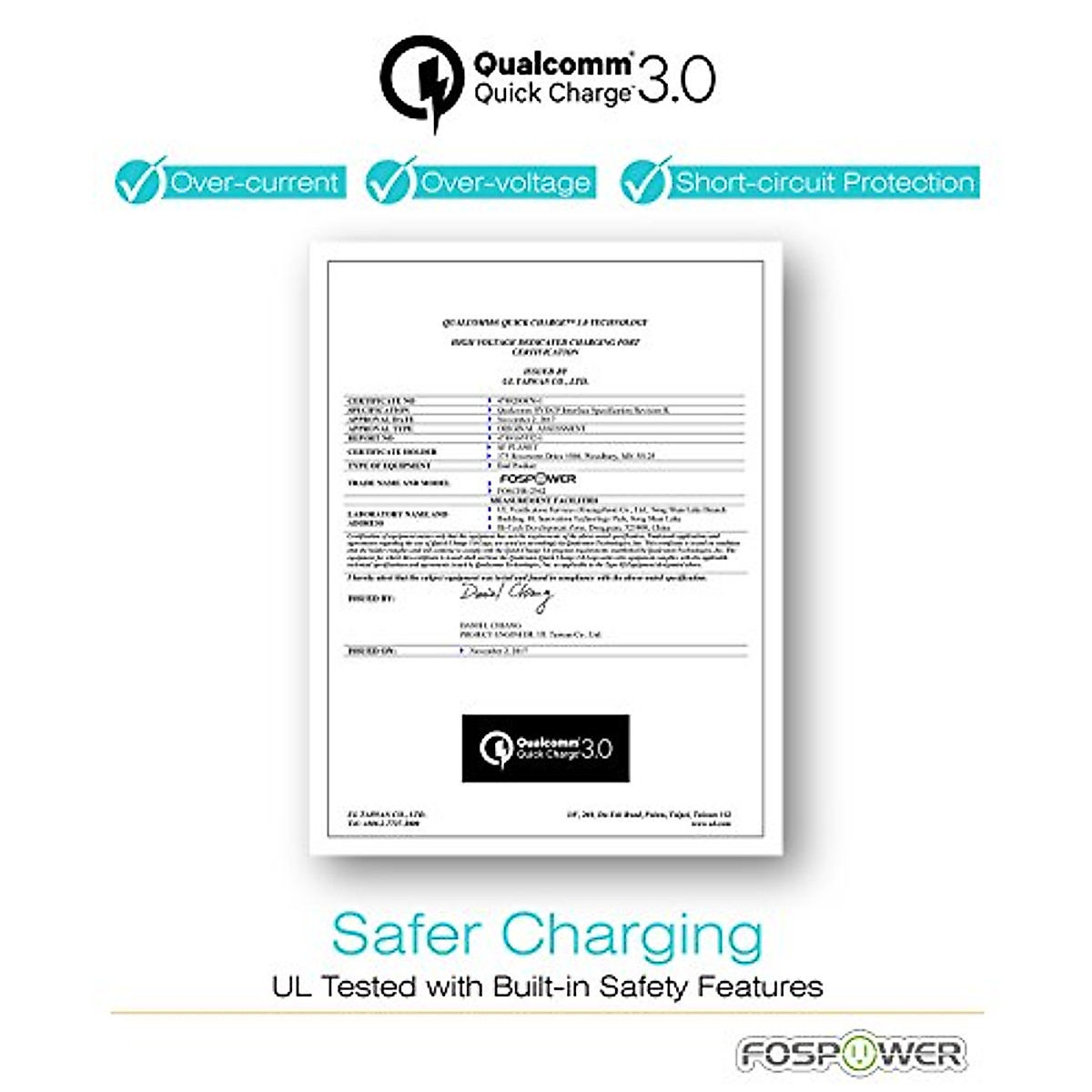 FosPower USB Car Charger UL Listed 36W Fast Charging Qualcomm 3.0 Quick Charge Dual USB Smart Ports with LED Light Compatible with iPhone 14 Pro Max, Google Pixel 6, Samsung Galaxy S22, and More