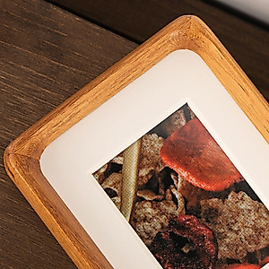 Youncewooder 3x4 Natural Teak Wood Picture Frame - Displays 2x3 Photos with Mat | Rustic Handmade Small Tabletop Frame for Baby Newborn Gift,Gifts for Baby Keepsakes, Wedding