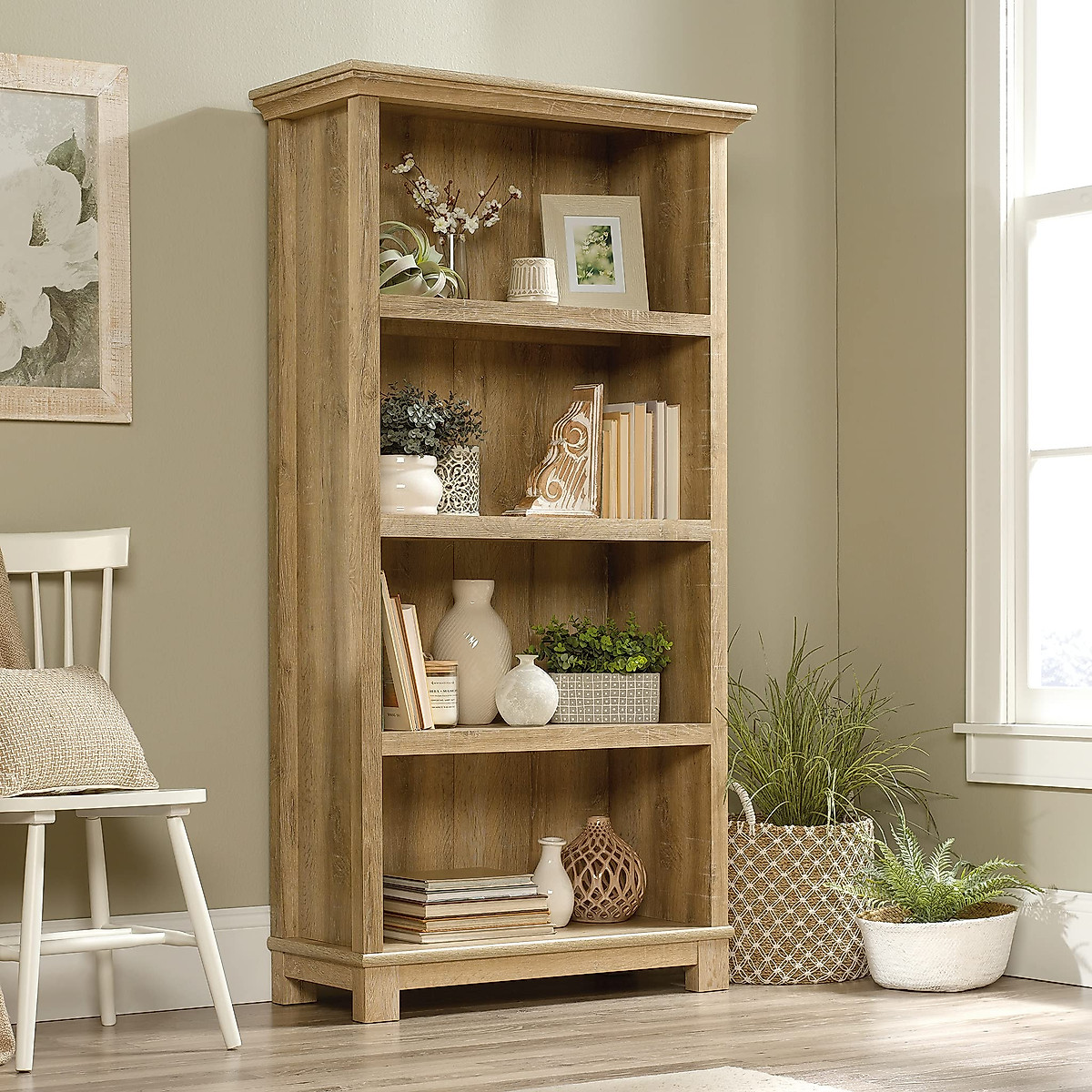 Sauder Garden Villa Tall Bookcase/Pantry cabinets, Orchard Oak Finish