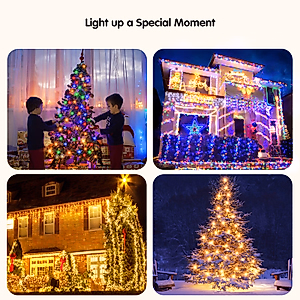 BlcTec Christmas Lights 300 LED 108FT Color Changing Christmas Tree Lights with Warm White & Multicolor, 11 Modes, Waterproof and Connectable Christmas String Lights with Remote for Xmas Decorations
