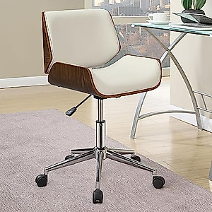 Coaster Home Furnishings Addington Adjustable Height Office Chair Ecru and Chrome
