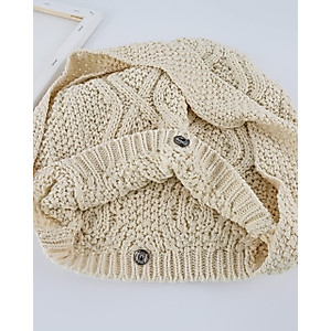 ENBEI Women's Shoulder Handbags Crochet Bags aesthetic canvas cute Shopping tote (White)