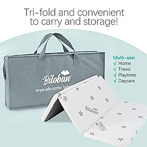 Trifold Pack and Play Mattress Topper 38" x 26", Waterproof Breathable Soft Portable Foldable Playard Mattress Pad, Baby Portable Foam Playpen Mattresses with Removable Zippered Cover White