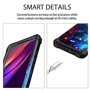 Miqala Compatible with Google Pixel 6 Case,Shiny in The Dark Three Layer Heavy Duty Shockproof Hard Plastic Bumper +Soft Silicone Rubber Protective Case for Google Pixel 6,Blue Sky