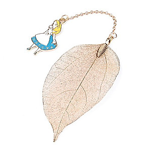 iFCOW Bookmark Creative Gold Metal Leaf with Pendant Fairy Tale Style for Book Paper Reading Kid Boy Girl Student Alice