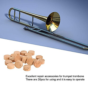 Trumpet Trombone Repairing Cork Pads,20Pcs 9.5mm Trumpet Water Key Spit Value Cork Replacement Accessory Part