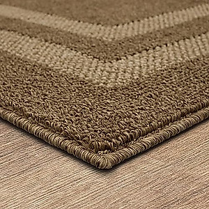 Mohawk Home Alden Sisal Geometric Border Tan 2' 6" x 3' 10" Area Rug Perfect for Living Room, Dining Room, Office