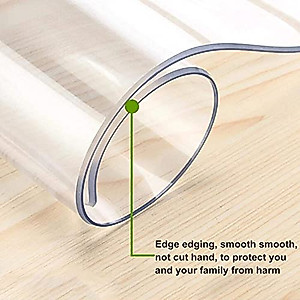 Clear PVC Desk Chair Mat 1.5mm Clear Plastic Vinyl Rug Protector Cover, Family & Pet Friendly Transparent Mat HD Transparent Carpet Hallway Hardwood Floors Mat Protect Pad,60/80/90/100/120/140cm Wide