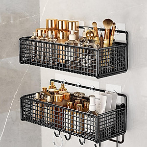 Spiglamm 12 Pack Shower Caddy Adhesive Hooks Replacement, Shower Shelf Adhesive Replacement, Strong Adhesive Shower Hooks for Shower Caddy Shelves Rack Basket Holder, No Drilling