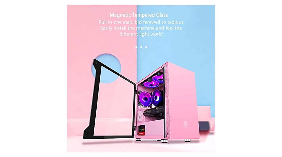 HDYD Pink ATX Gaming Case - Customizable & Stylish