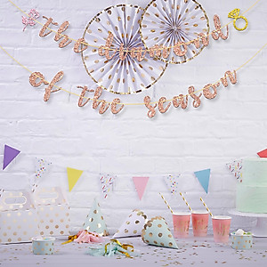 KakaSwa Tea Party Bridal Shower Banner, The Diamond of The Season Banner for High Tea Party Supplies, Bridal Shower Garden Party Decorations, Rose Gold Glitter