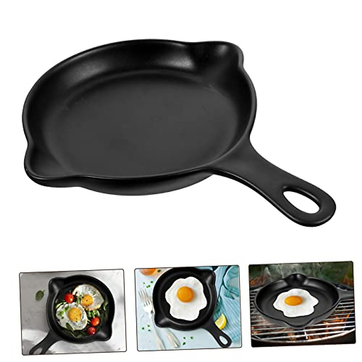 Alipis Ceramic Bakeware Mini Loaf Baking Pans Mini Oven Bread Oven Grill Pans Pancake Maker Bakeware with Handles Handle Baking Dish Cheese Ceramic Pan with Handle Fruit Omelette Plate