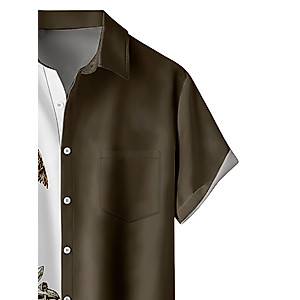 WRITKC Hawaiian Shirts for Men Loose Short Sleeve Mens Beach Shirts Resort Casual Shirts