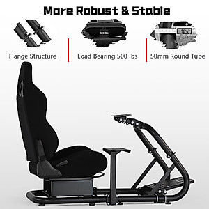 Dardoo G29 Advanced Racing Simulator Cockpit with Ergonomic Seat Fit for Logitech/Thrustmaster/Fanatec/PS5 G920 G923 T300RS T500RS TX,Adjustable Steering Wheel Stand,No Wheel,Pedal and Handbrake