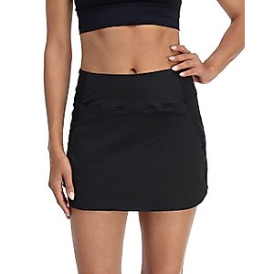 LRD Women's Athletic Skorts Skirt with Pockets Golf Skort for Tennis Running Black - XL