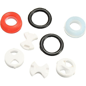 8 Pcs Pleochroic Faucet Washers Assortment Kit,Ceramic Disc Cartridges,Silicon Washer Insert Turn Replacement Accessories Valve Tap for Repairing Faucet Leak Worn Out Washer Replacements,Faucet Parts
