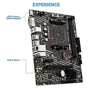 MSI A520M-A PRO Gaming Motherboard (AMD AM4, DDR4, PCIe 3.0, SATA 6Gb/s, M.2, USB 3.2 Gen 1, DVI/HDMI, Micro-ATX)