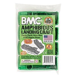 BMC Classic Marx Landing Craft - 4pc Green Plastic Army Men Boat Vehicles