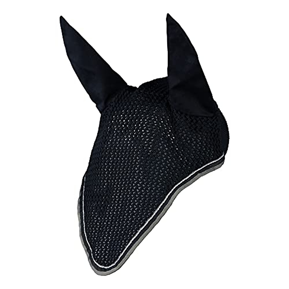 Horze Adepto Cotton Crochet Insect and Fly Protection Horse Ear Net with Cotton Ear Covers - Dark Navy - Horse