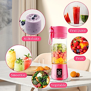 GUCABE Portable Blender, Personal Blender for Milkshakes and Smoothies, Mini Juice Blender with USB Charging, Smoothie Blender 380ML (pink)