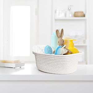 Lechay Small Woven Basket with Handles, Baskets Empty with Bags and Ribbons for Valentine's Day, Wedding, Birthday, Easter