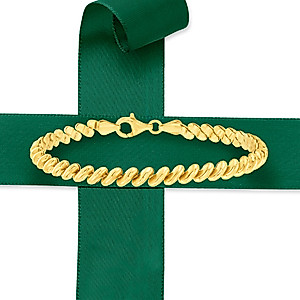 Ross-Simons Italian 18kt Yellow Gold Over Sterling Silver San Marco Bracelet. 8.5 inches