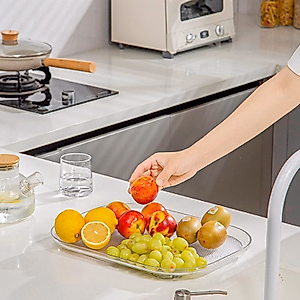 Square Lazy Susan for Refrigerator, Lazy Susan Turntable Organizer for Refrigerator, Transparent Countertop Condiment Storage Rack,for Kitchen, Cabinet, Table, Pantry (13.8 X 10.2 in, 1pcs)