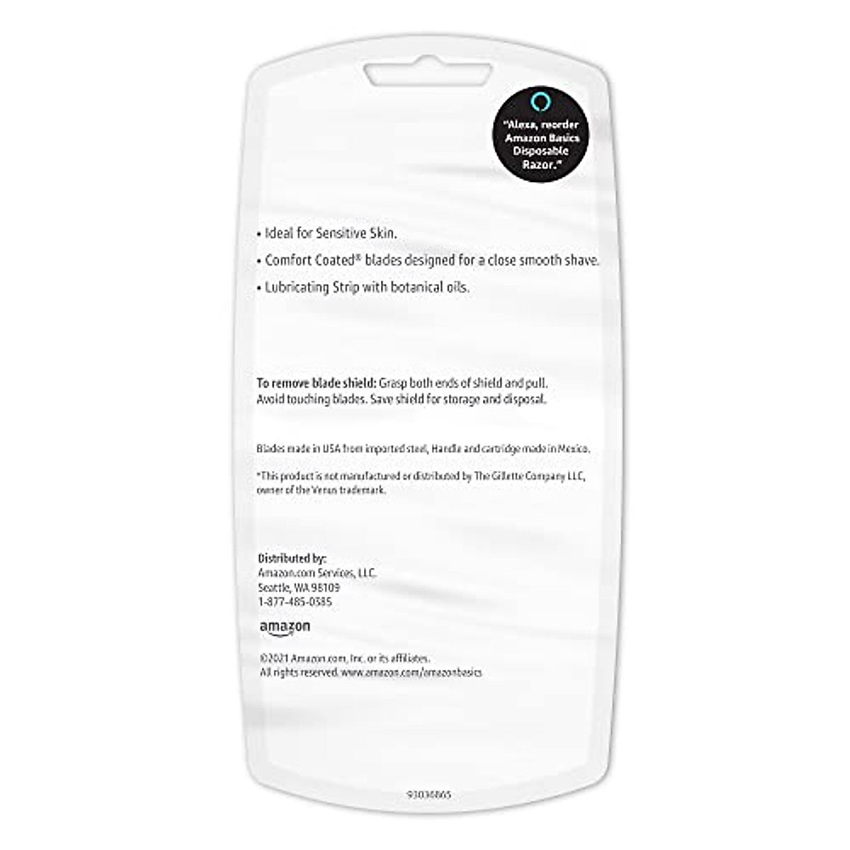 Amazon Basics 3-Blade Disposable Razors for Women, 6 Count, 2 Packs of 3 (Previously Solimo)