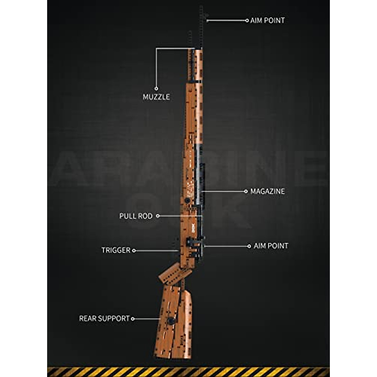 AmazingBlock Reobrix 77003 98k Model Building Toys with Shooting Function, 1028 PCS Building Kit, Collectible Building Bricks Set for Adults and Kids, DIY Building Blocks Present for Birthday