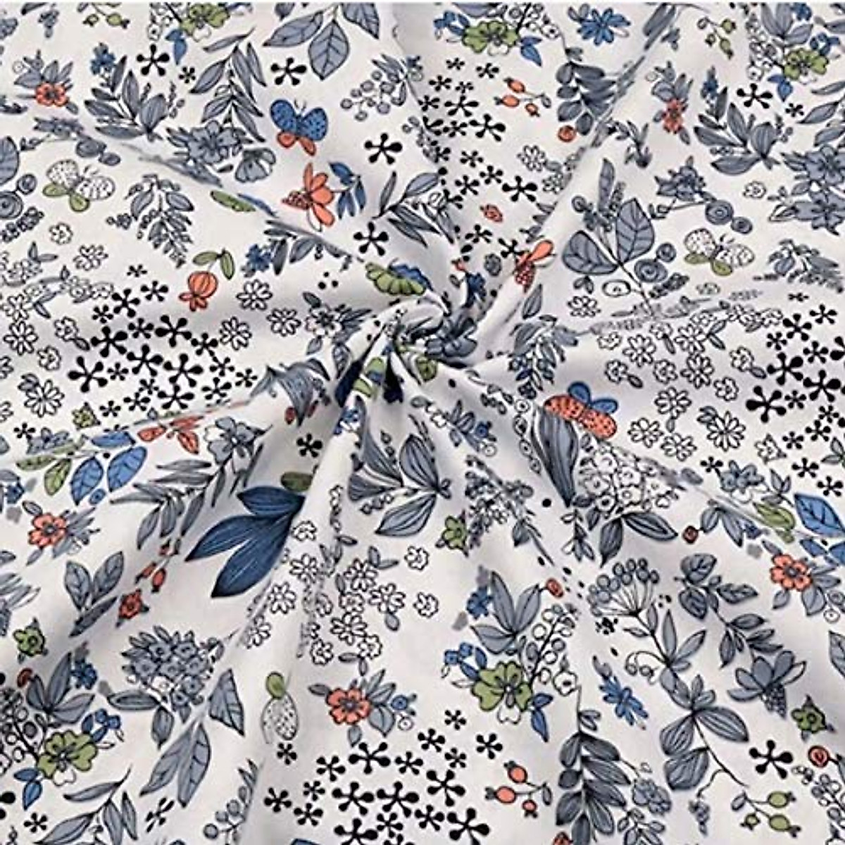 8PCS 50cm x 50cm Floral Twill Print Cotton Fabric Bundle Sewing Patchwork Precut Fabric Scraps Suitable for DIY Sewing Quilting and Various Handicrafts