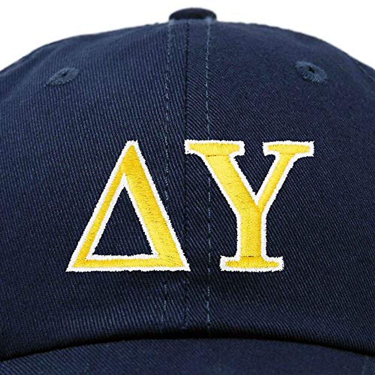DALIX Delta Upsilon Fraternity Greek Letters Ball Cap Embroidered Hat in Navy Blue