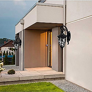 PEHUB European Retro Waterproof Wall Sconce Outdoor Lighting Clear Glass Lantern Wall Lamp Anti-Rust Wall Light Front Porch Garage Entrance Decorative Fixture Surface Mount Exterior Light Fixture