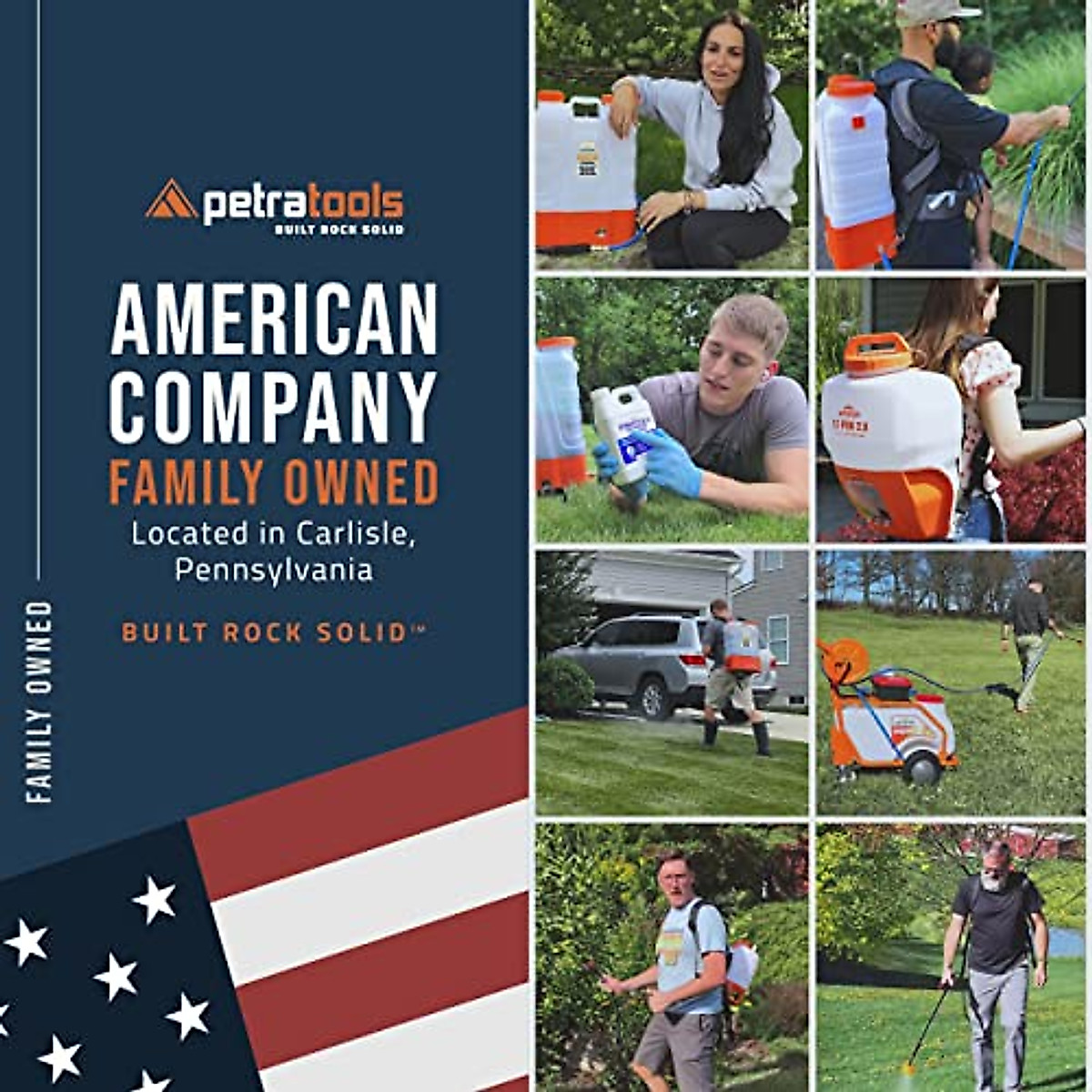 PetraTools 4 Gallon Battery Powered Backpack Sprayer (HD4000) – Extended Spray Time Long-Life Battery - New HD Wand Included, Wide Mouth Lid, Multiple Nozzles & Battery Included