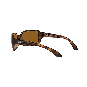 Ray-Ban Women's RB4068 Square Sunglasses, Havana/Polarized B-15 Brown, 60 mm + 0