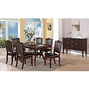 Traditional Formal Set of 2 Chairs Dark Brown Espresso Dining Seatings Cushion Chair