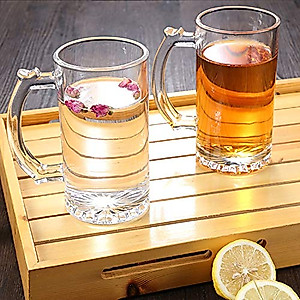 QAPPDA Beer Mugs Set,Glass Mugs With Handle 16oz,Large Beer Glasses For Freezer,Beer Cups Drinking Glasses 500ml,Pub Drinking Mugs Stein Water Cups For Bar,Alcohol,Beverages Set of 8 KTZB02…