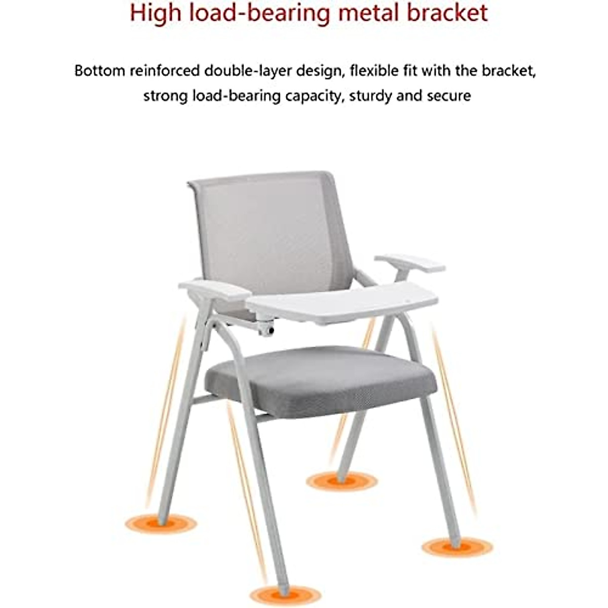 WHLONG Folding Chair Training Chair with Table Board Foldable Conference Chair with Writing Board Office All-in-One Chair Outdoor/Indoor