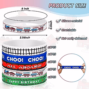 40 Pcs Train Rubber Bracelets Train Party Favors Railroad Traffic Rubber Wristbands Train Birthday Party Supplies Railway Silicone Bracelets Train Birthday Party Decor for Kids Girls Boys Birthday