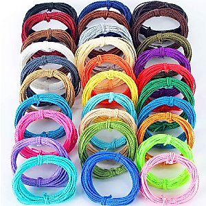 Waxed Thread 30 Colors 1mm 328 Yards Wax Cotton String Waxed Polyester Cord for Bracelets Necklace Jewelry Making Friendship Bracelet