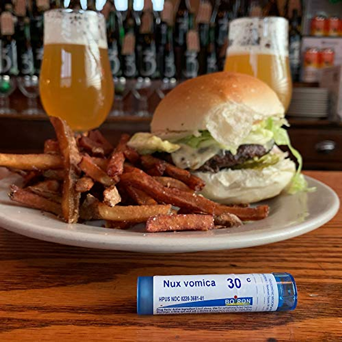 Boiron Nux Vomica 30C Homeopathic Medicine for Hangover Relief, Upset Stomach, Nausea, and Overindulgence of Food or Drink - 3 Count (240 Pellets)