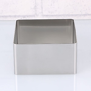 Useful Square Mousse Mold Stainless Steel Cake Ring Mousse Cutter Cake Mold Dessert Ring Pastry Mould Baking Tool (The diagonal size is 5 Inch)