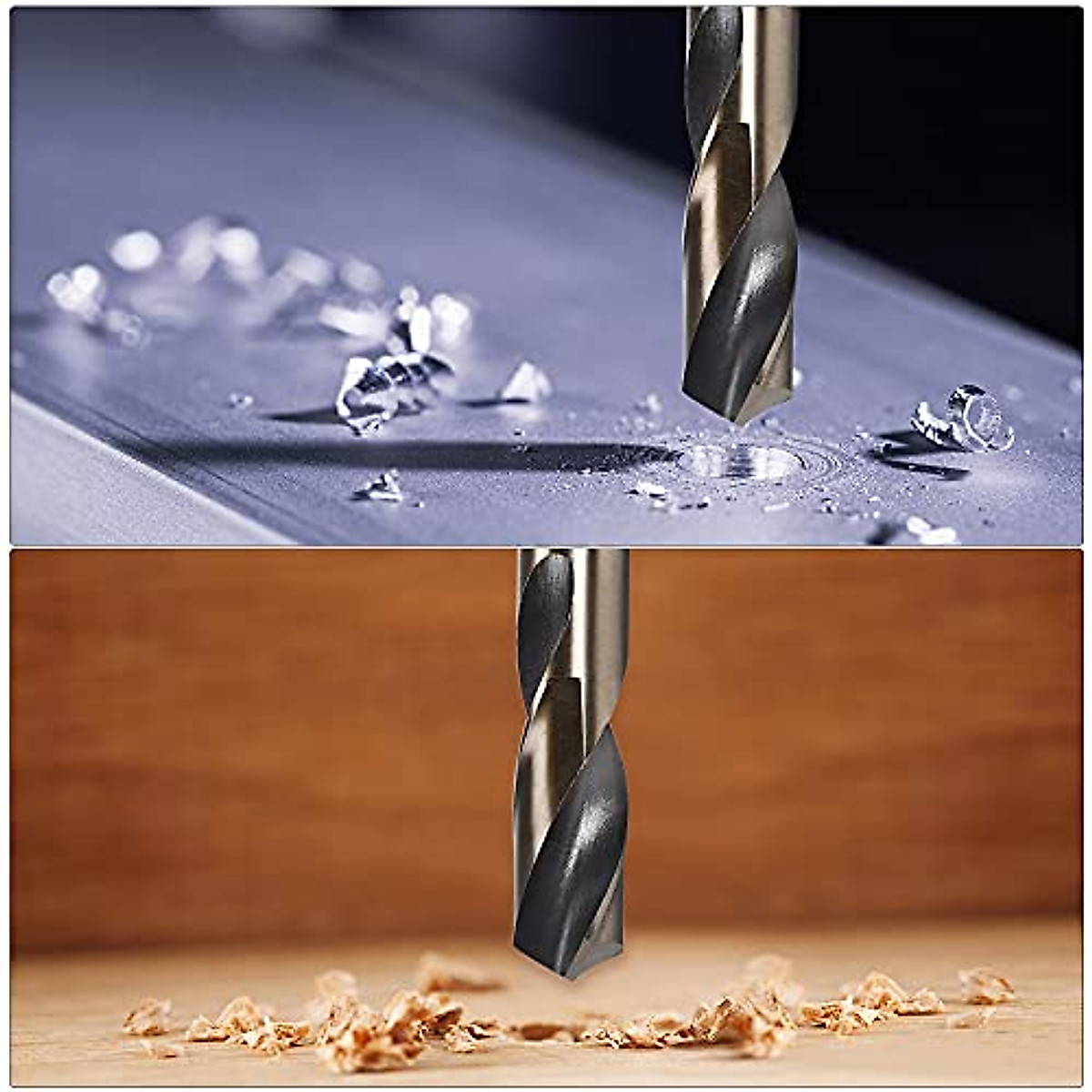 uxcell Reduced Shank Twist Drill Bits 18mm High Speed Steel 4341 with 10mm (3/8") Shank for Stainless Steel Alloy Metal Plastic Wood