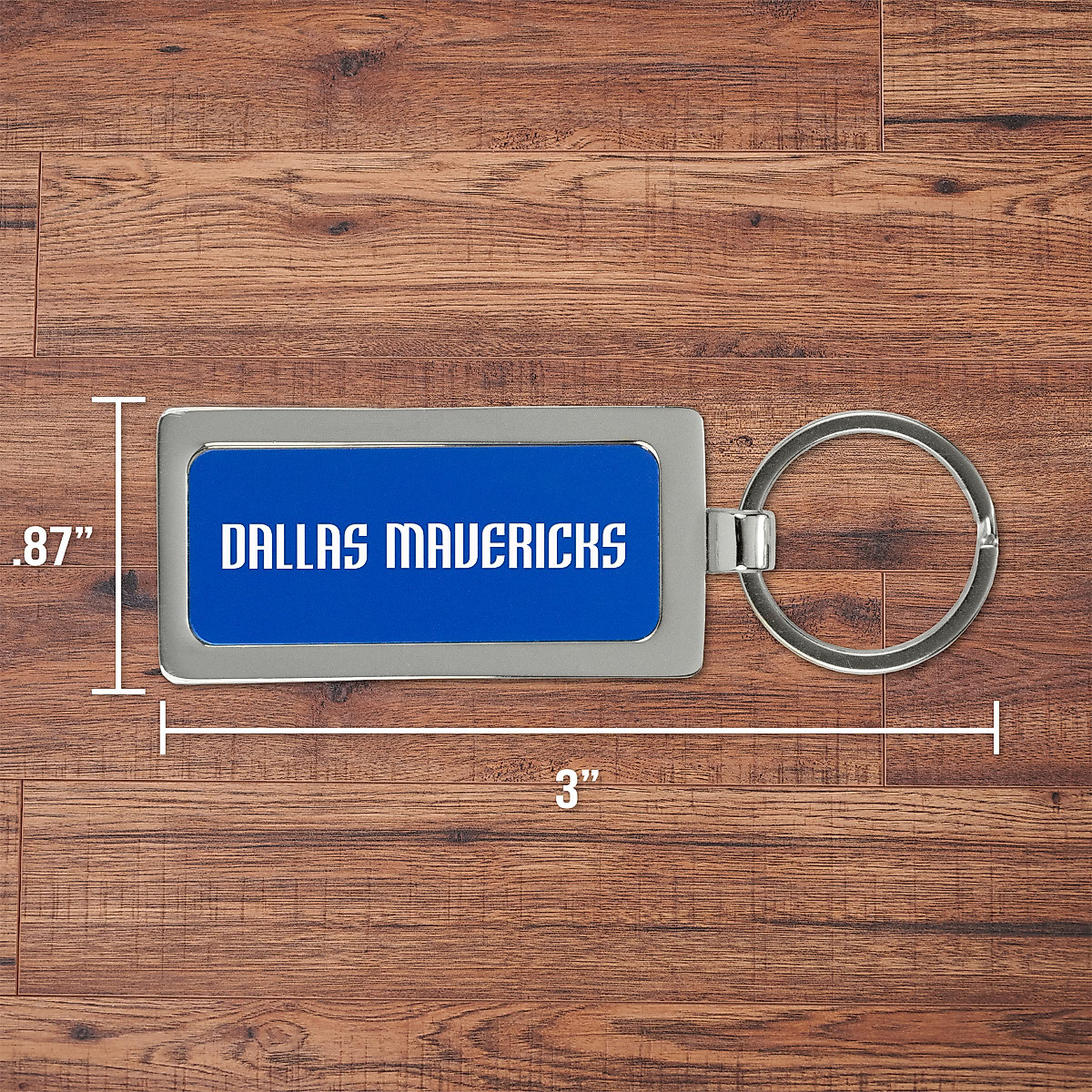 Rico Industries NBA Basketball Dallas Mavericks Royal 3.75" x 1.25" Personalized Two Sided Metal Keychain - Custom with Your Name - Great Every Day Accessory Item for Fan