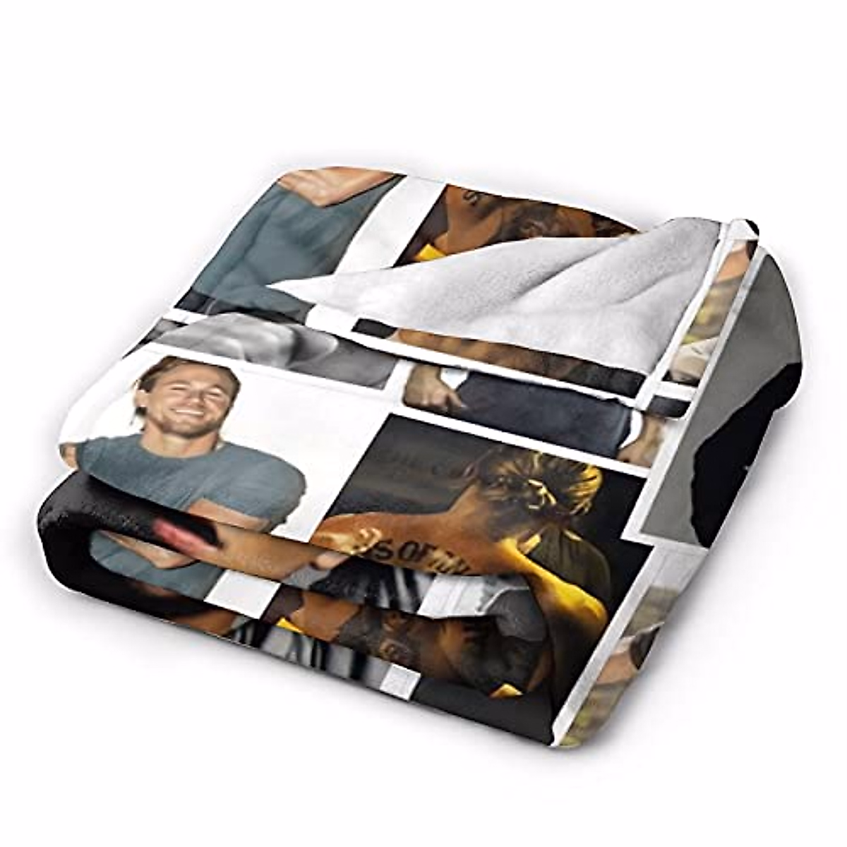 Charlie Hunnam Soft and Comfortable Warm Fleece Blanket for Sofa, Bed, Office Knee pad,Bed car Camp Beach Blanket Throw Blankets (Black, 50"x40") … (50"x40") … (80"x60")