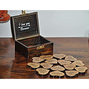 Love gifts for wife, Love gifts for her him, Love gifts for Girlfriend, love gifts for long distance relationship, 15 hearts with Beautiful Love Quotes Printed on Wooden Hearts, Unique Way to say " I LOVE YOU", For Wife/Girl friend/Husband/Boy friend, ann