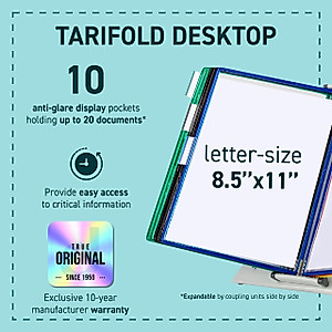 Tarifold Desktop Reference System With 10 Display Pockets, Assorted Colors, 20 Sheet Capacity (D291)